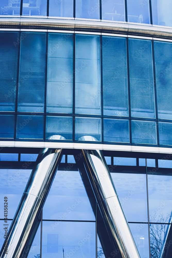 Corporate office building in financial district, modern skyscraper in ...