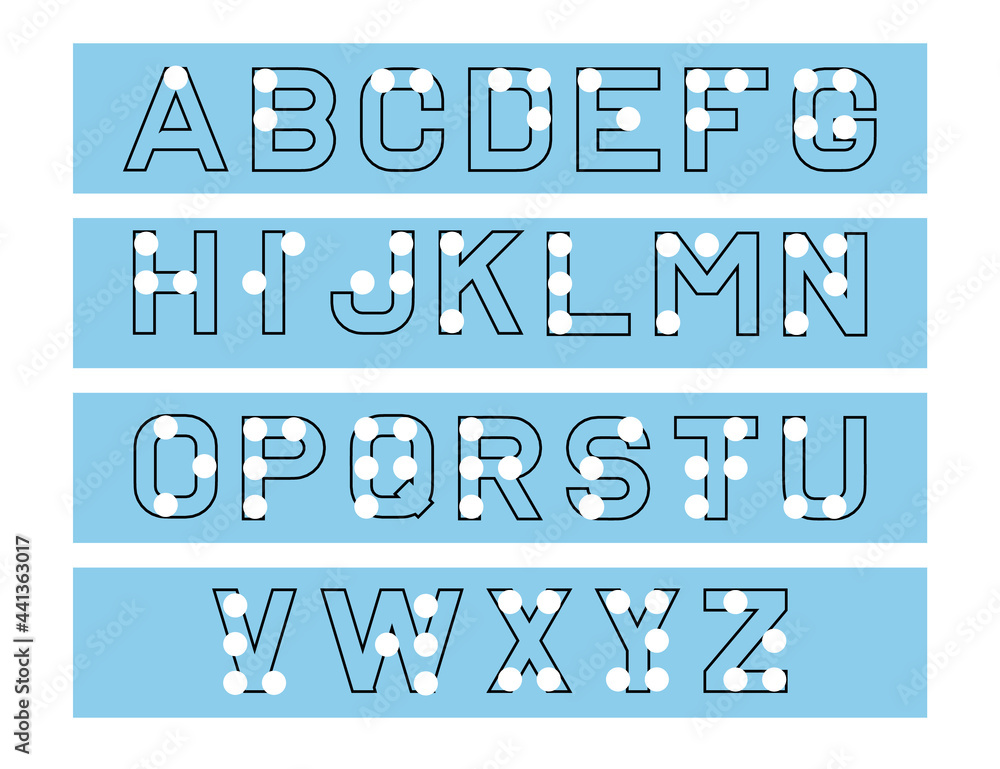 Braille alphabet. Table for alphabet education, learning. Abc for ...