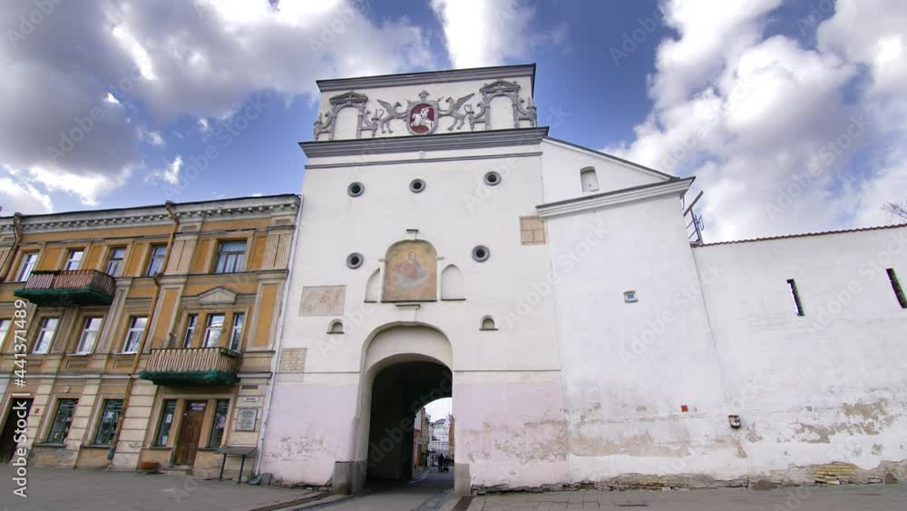 VILNIUS, LITHUANIA. Static footage of The Gate of Dawn (Ausros vartai ...