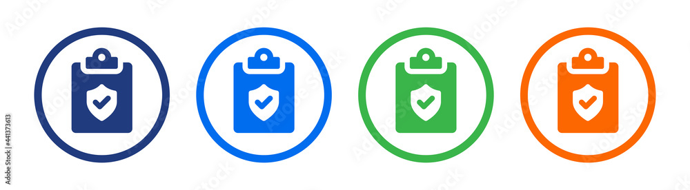 Insurance policy icon. Coverage document sign. Policyholder symbol ...