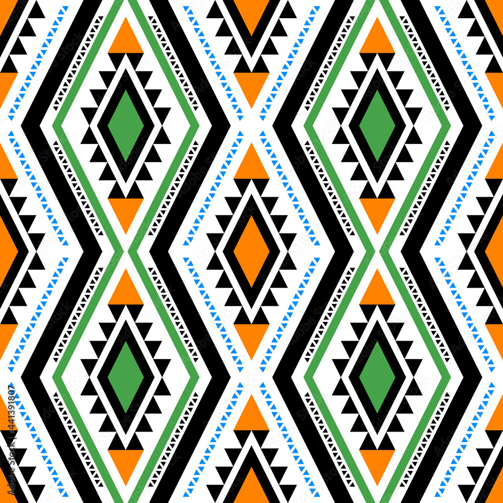 Colorful ethnic triangle pattern element with geometric shapes design ...