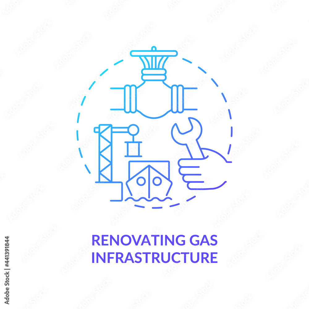 Renovating gas infrastructure concept icon. Hydrogen promotion tip ...
