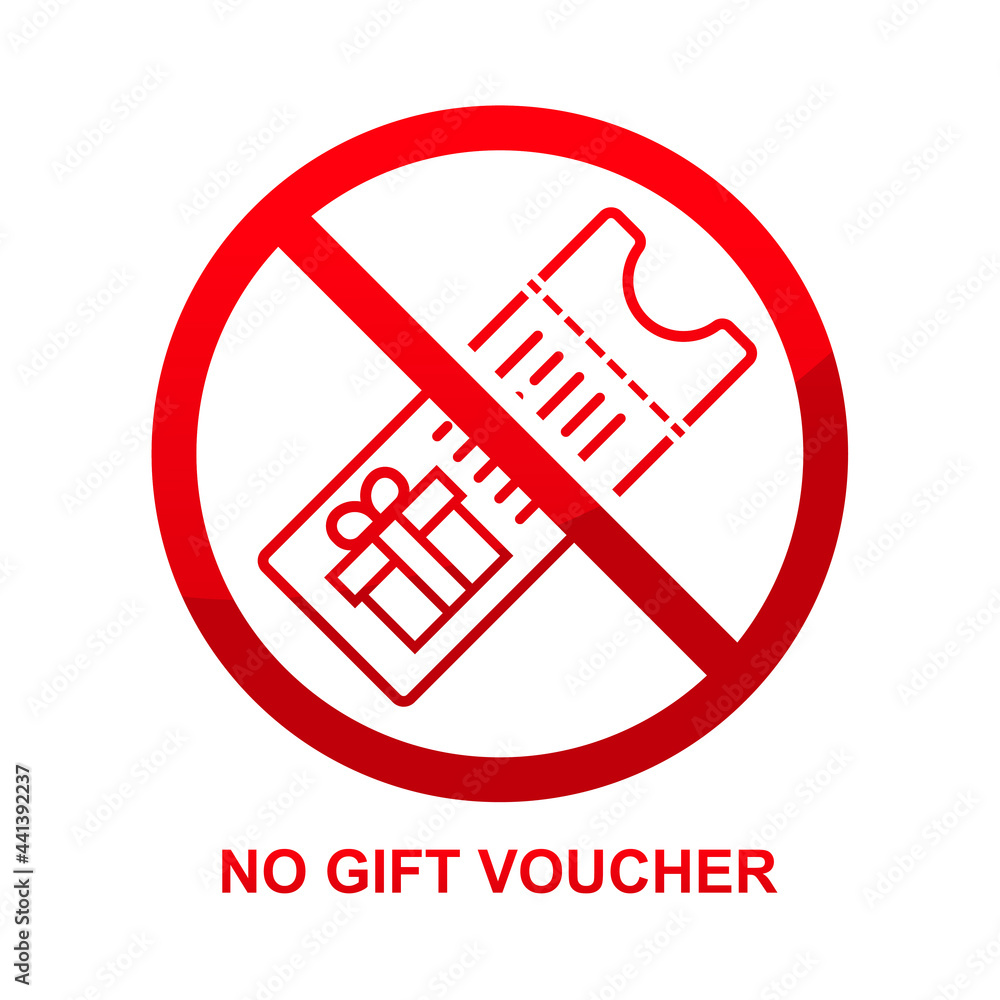 No gift voucher sign isolated on white background vector illustration ...