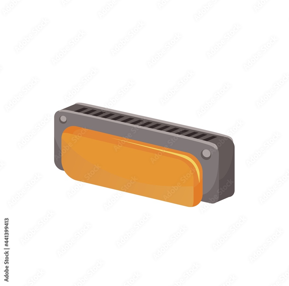 Harmonica cartoon icon isolated on white background. Colorful musical ...