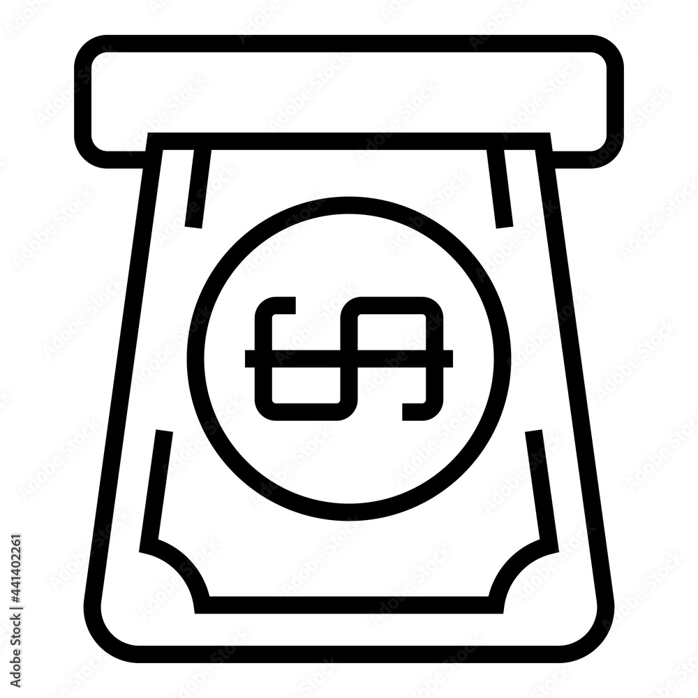 Subway money ticket icon. Outline Subway money ticket vector icon for ...