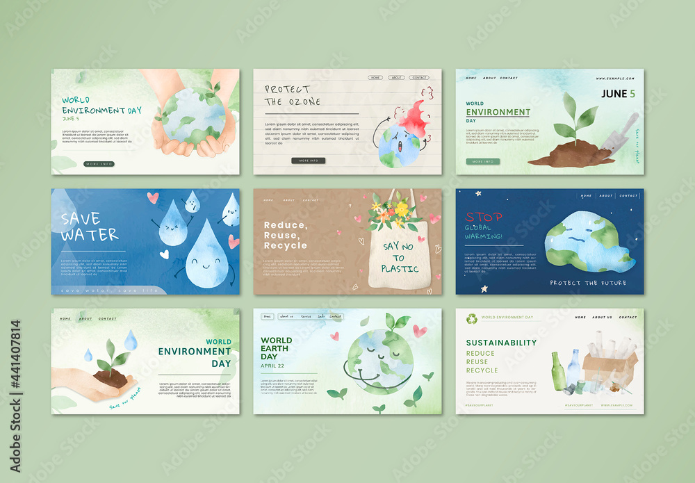 Editable Presentation Layout for Environment Awareness Campaign Stock ...