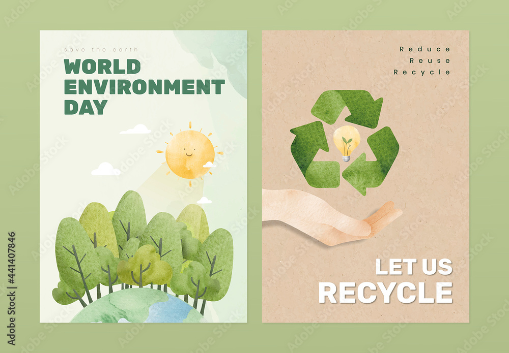 Editable World Environment Day Poster Layout Stock Template | Adobe Stock
