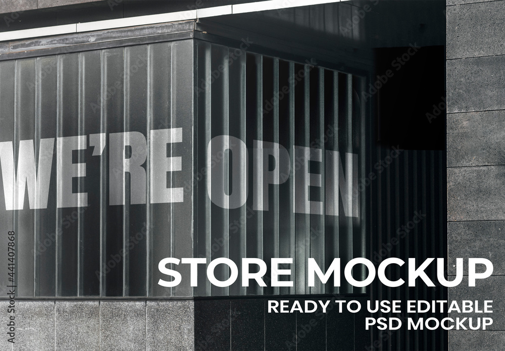 Store Mockup on a Wall Stock Template | Adobe Stock