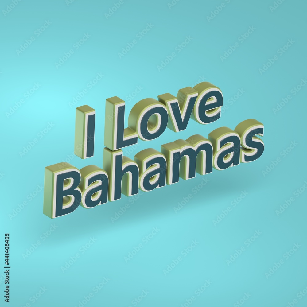 Abstract The Bahamas 3D TEXT Rendered Poster (3D Artwork) Stock ...