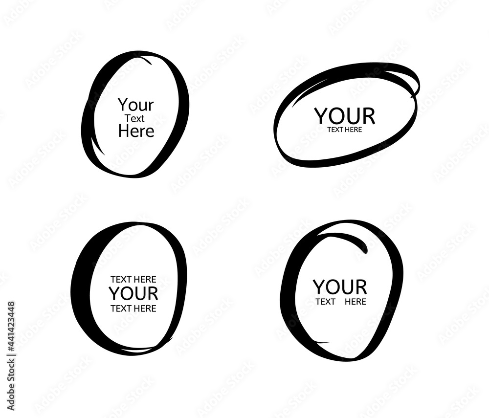 Hand drawn circle line sketch. Vector set circular scribble doodle ...