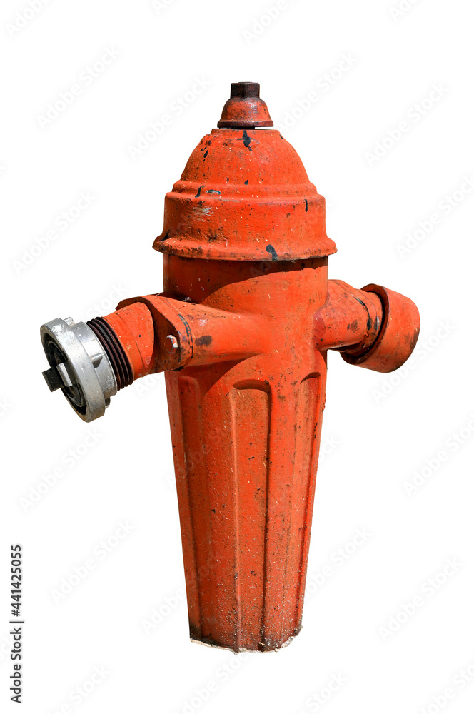 Vintage old Red fire hydrant isolated Stock Photo | Adobe Stock