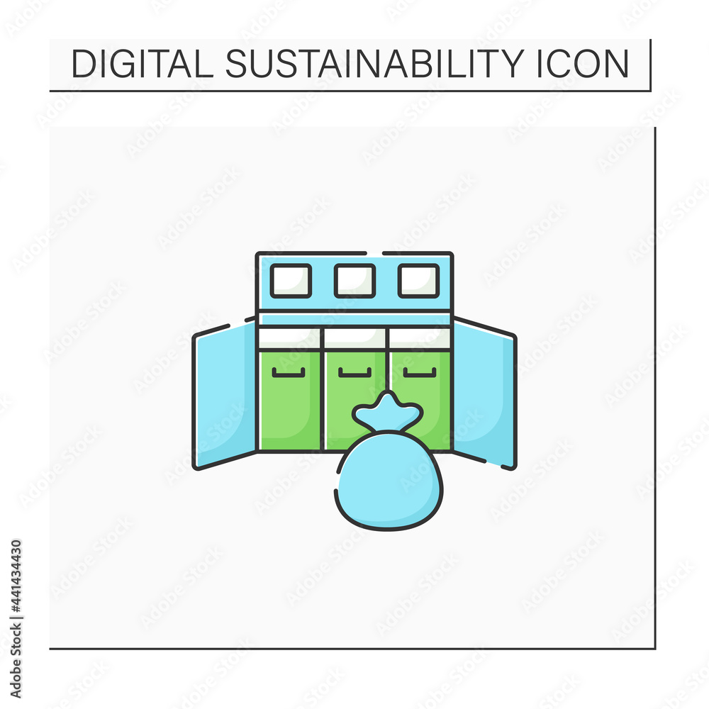 Console waste color icon. Confidential waste disposal bins. Recycle ...