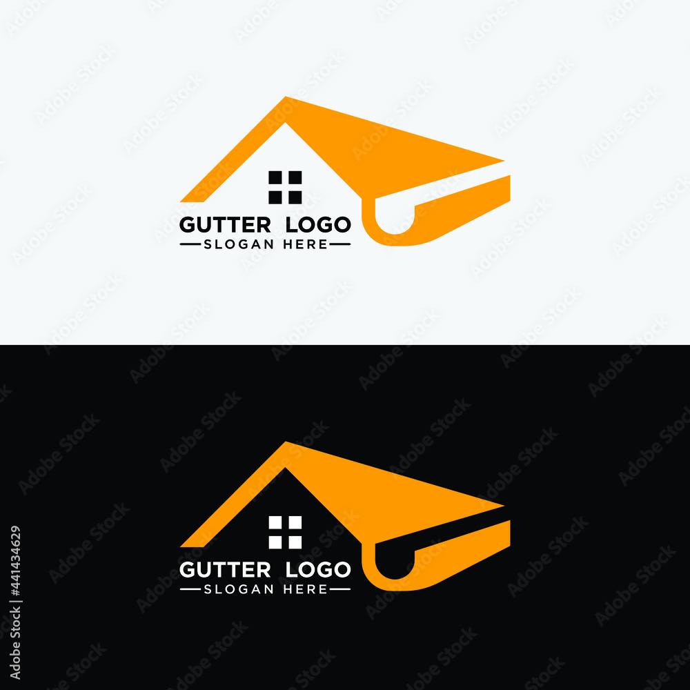 Gutters logo design vector. Gutter cleaning logo design. Real estate ...