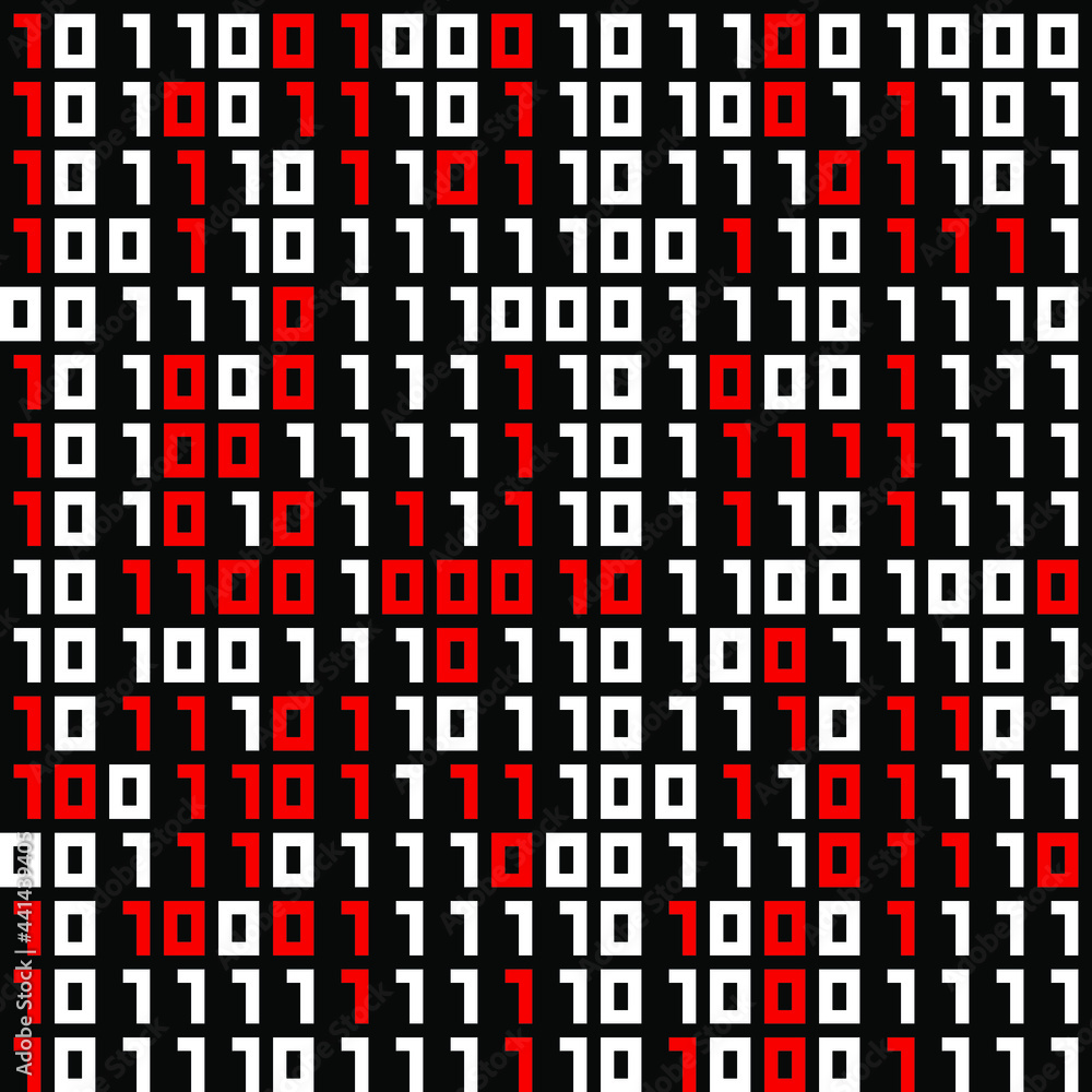 Seamless vector texture by zero and one numbers. Stylized matrix ...