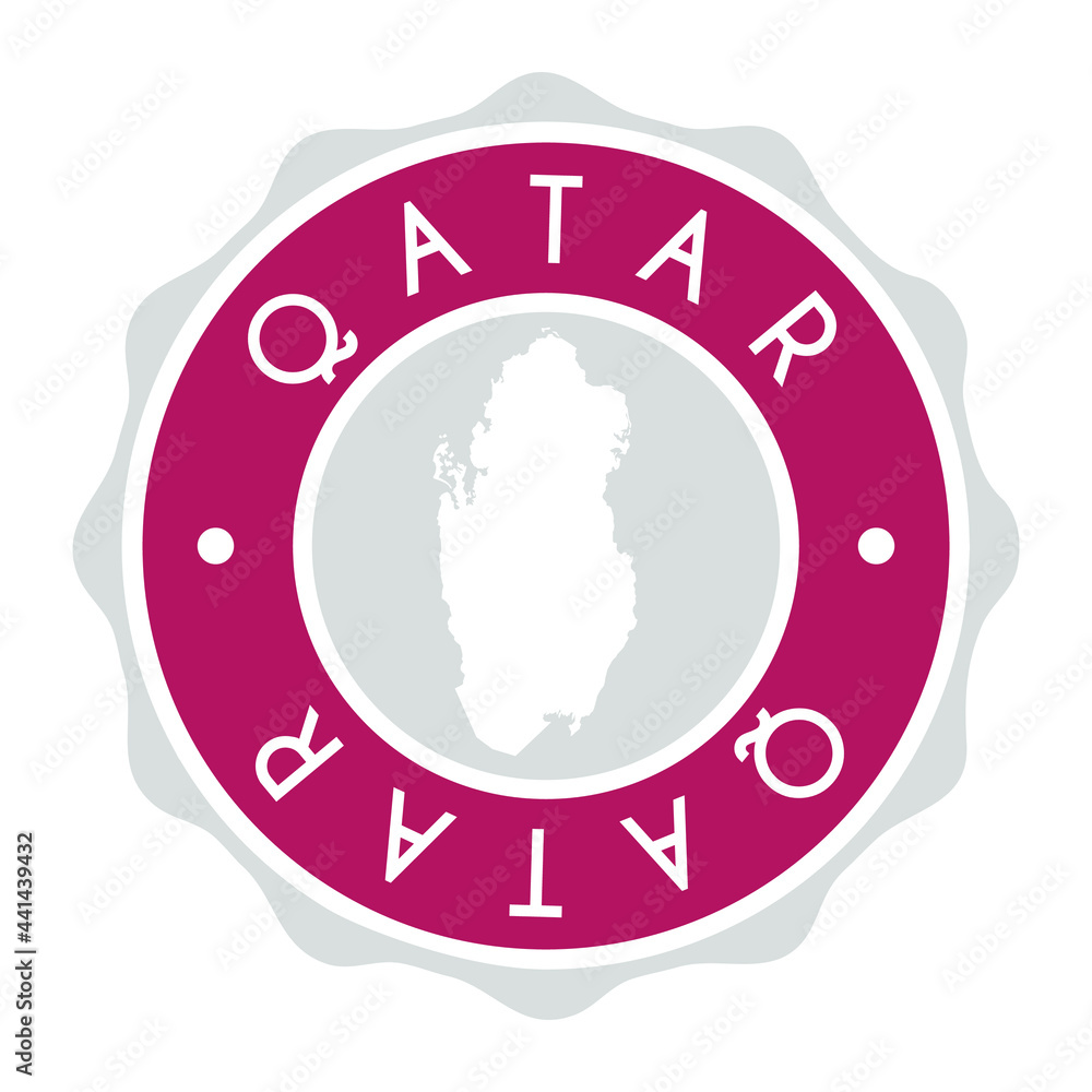 Qatar Badge Map Vector Seal. National Symbol Country Stamp Design Icon ...