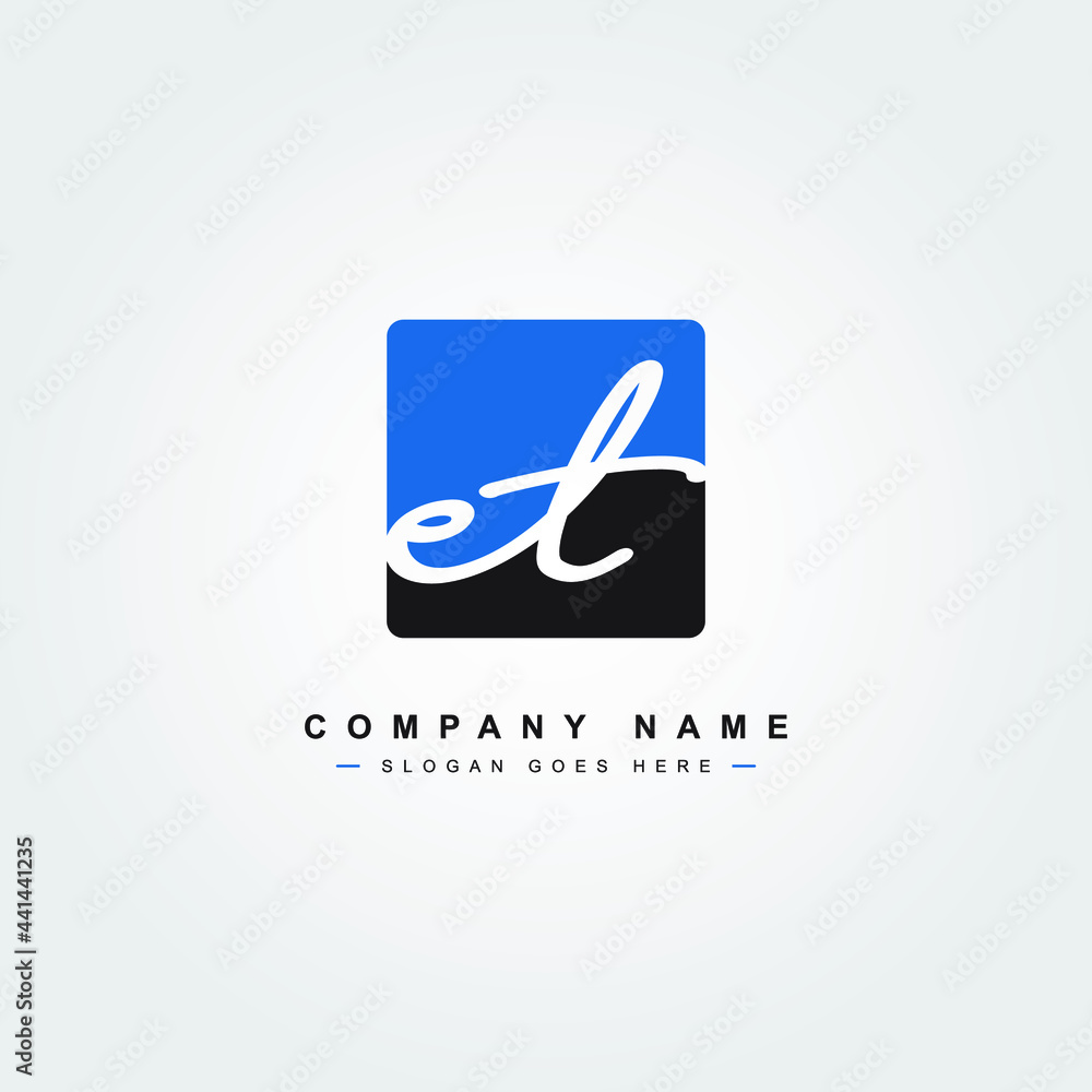 Initial Letter ET Logo - Minimal Signature Logo Stock Vector | Adobe Stock