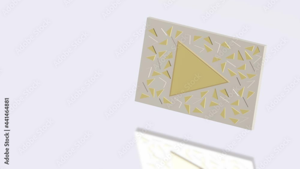 3d render of video playback buttons, picture. The shape is rectangular ...