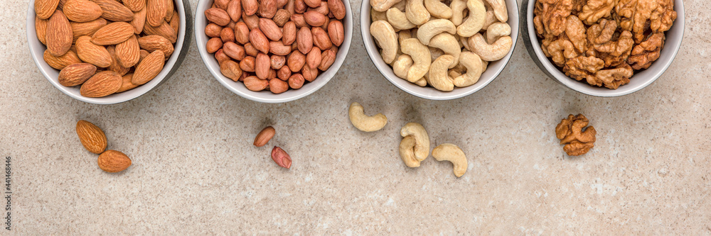 Nut background. Banner for large format printing, advertising and ...