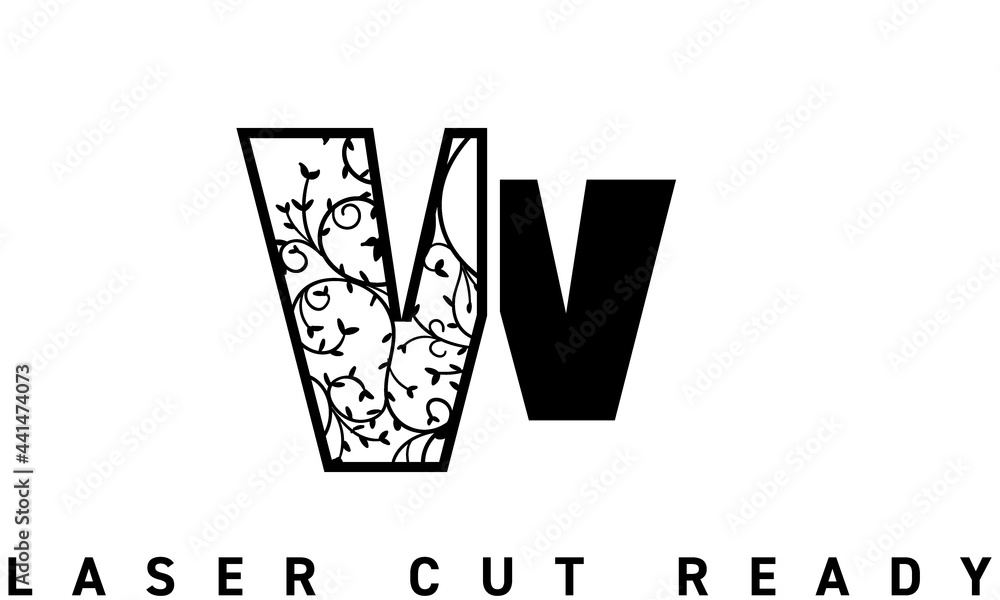 Laser cut Letter W Ornamental Decorative Alphabet die cut cutting Stock ...