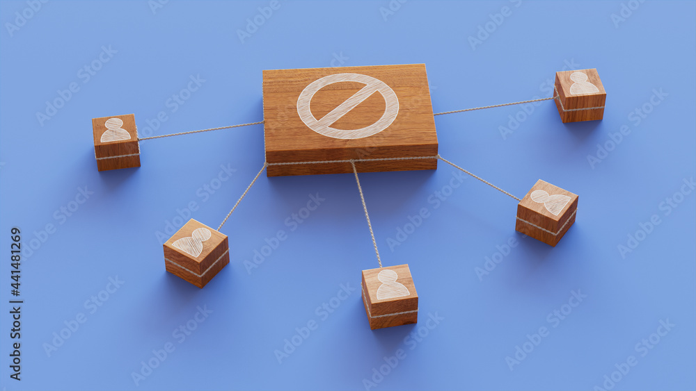 Restricted Access Technology Concept with Prohibition Symbol on a ...