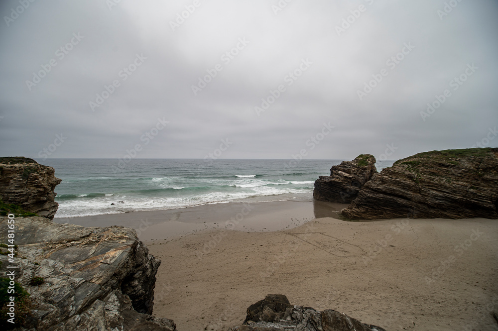 Playa de las Catedrales, Marina lucense, Lugo, Galicia, noroeste de ...