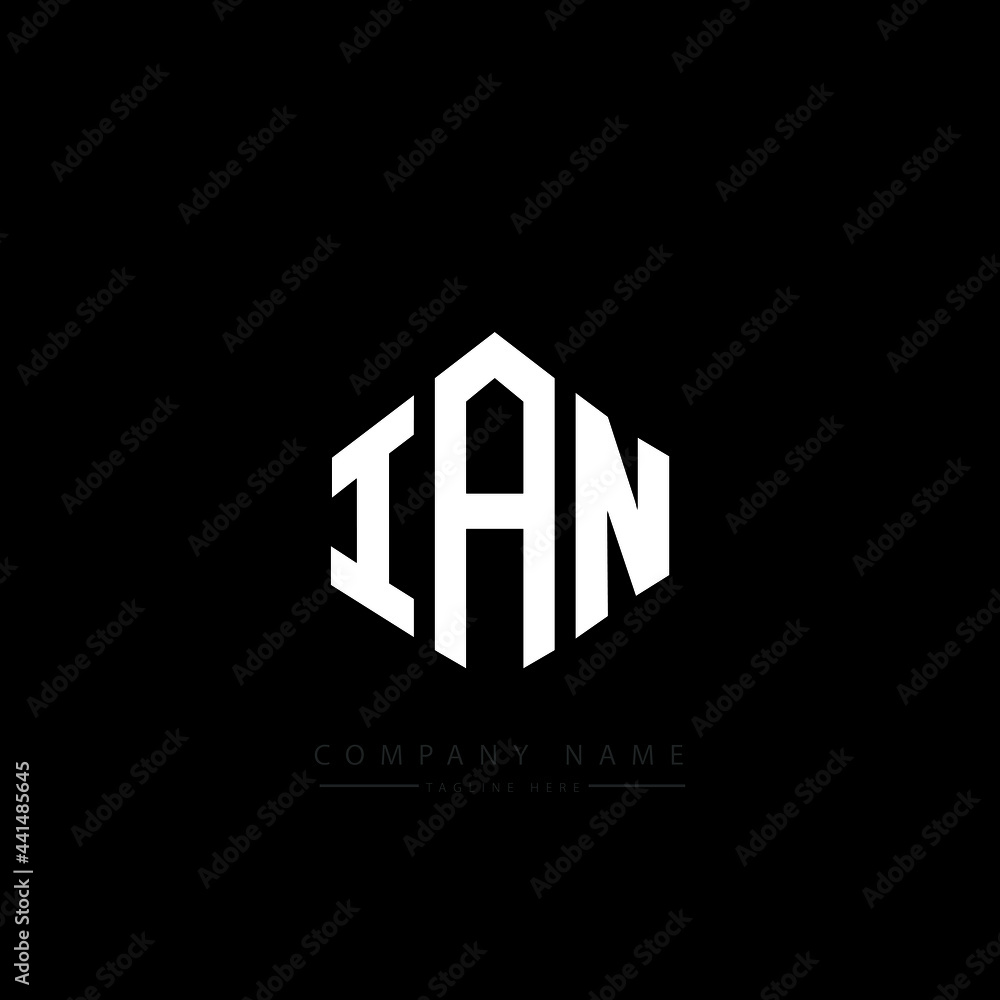 IAN letter logo design with polygon shape. IAN polygon logo monogram ...