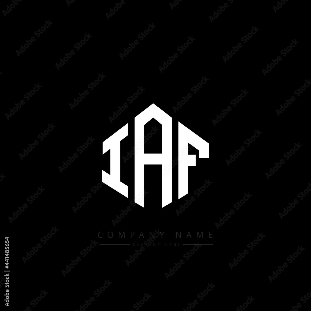 IAF letter logo design with polygon shape. IAF polygon logo monogram ...
