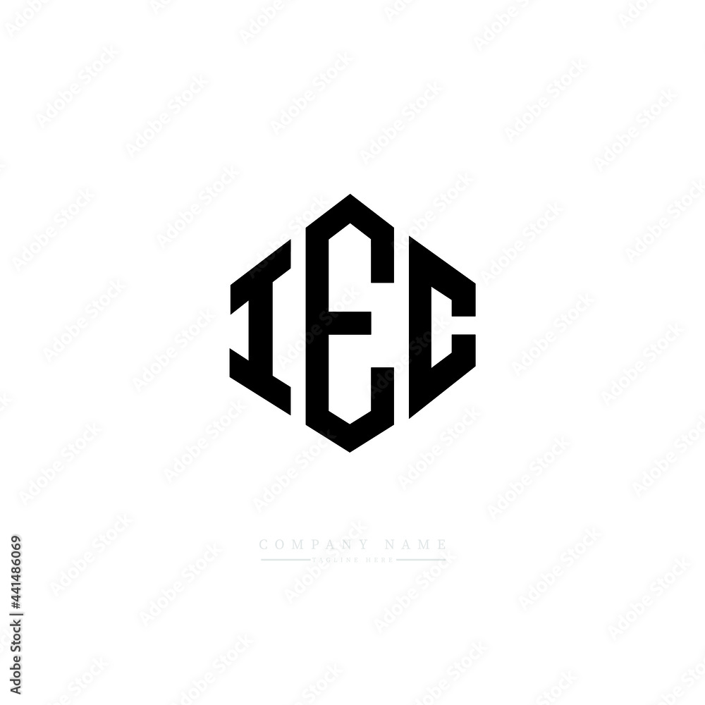 IEC letter logo design with polygon shape. IEC polygon logo monogram ...