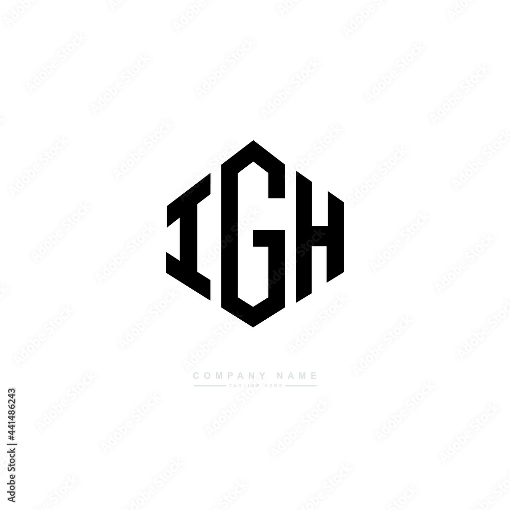 IGH letter logo design with polygon shape. IGH polygon logo monogram ...