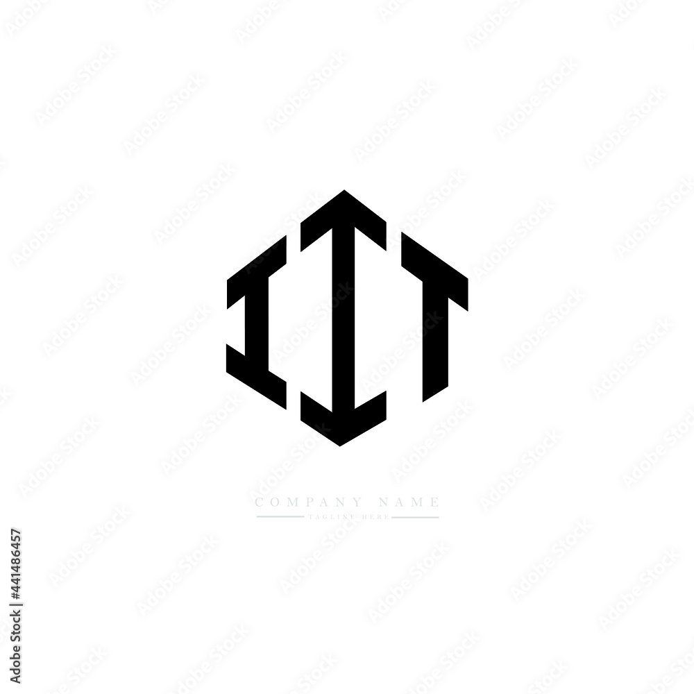 IIT letter logo design with polygon shape. IIT polygon logo monogram ...