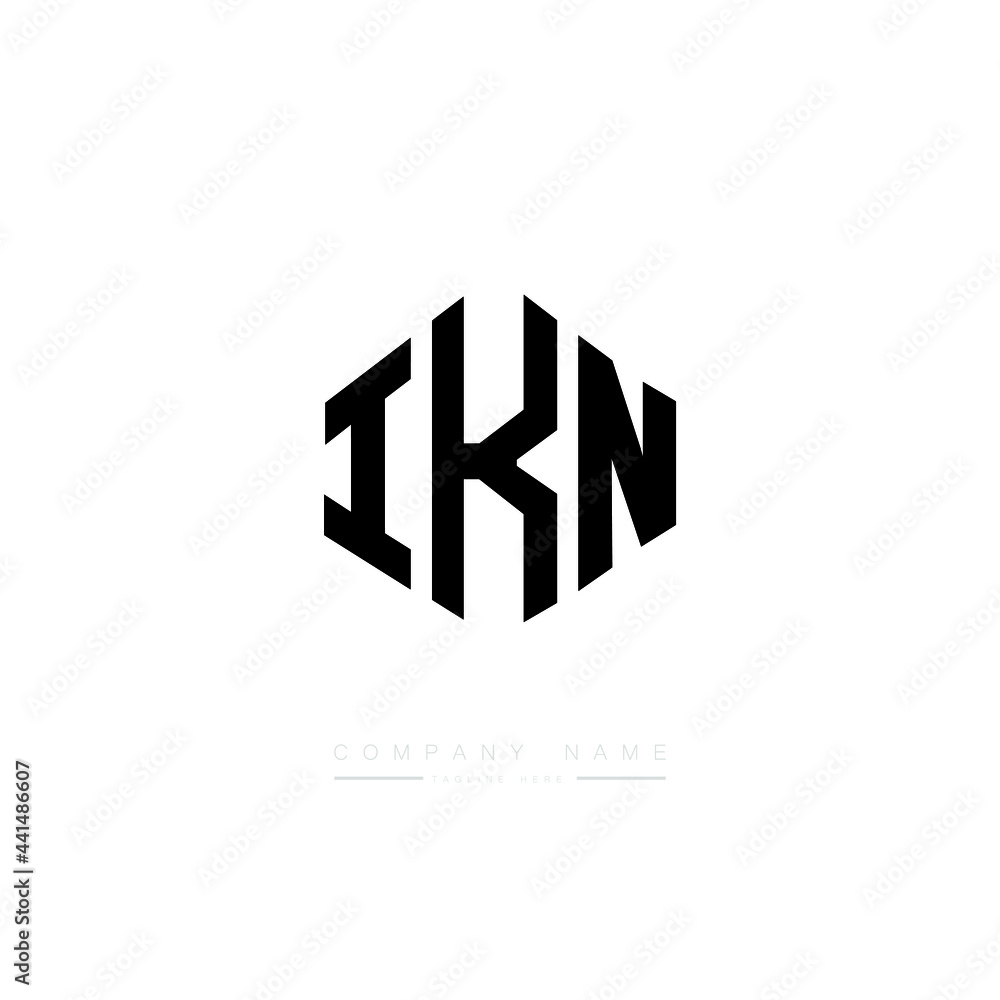 IKN letter logo design with polygon shape. IKN polygon logo monogram ...