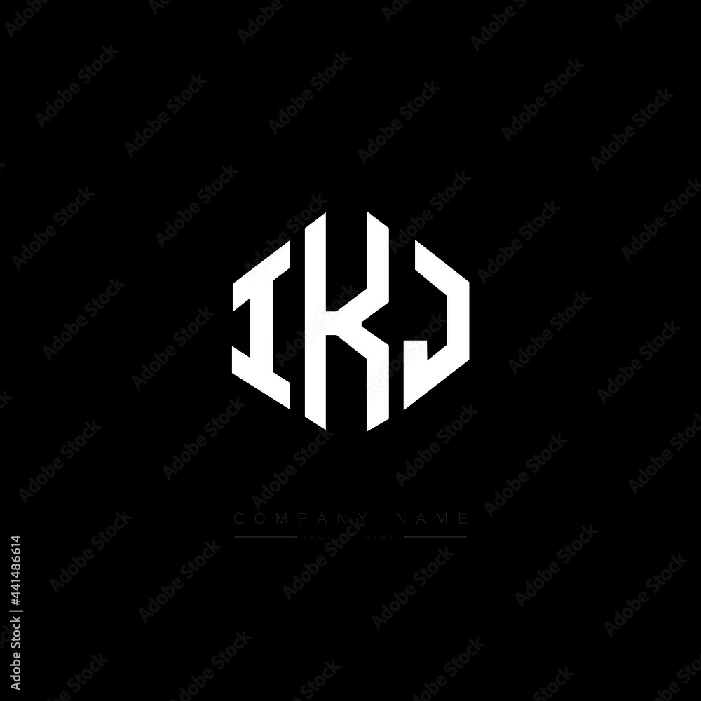 IKJ letter logo design with polygon shape. IKJ polygon logo monogram ...