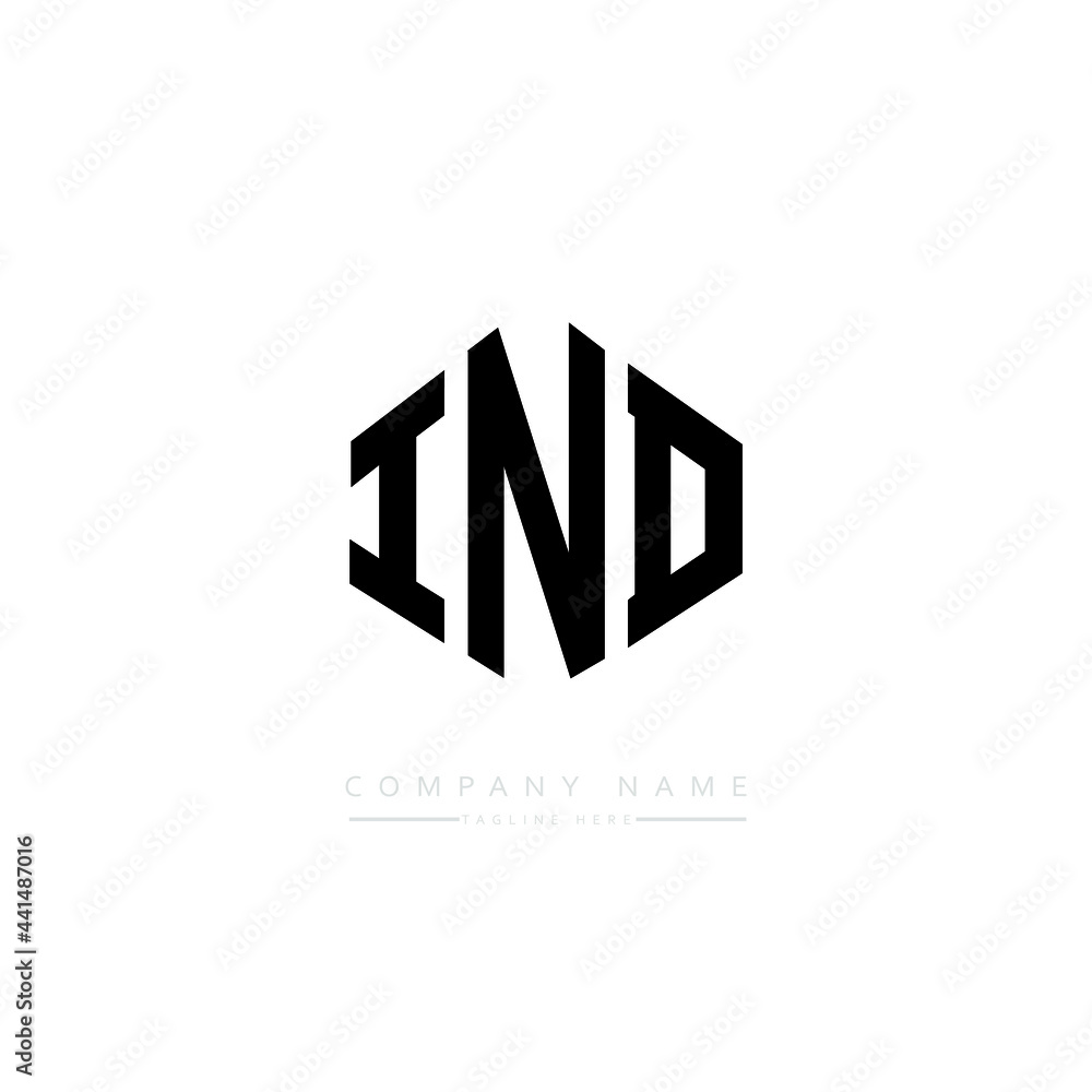 IND letter logo design with polygon shape. IND polygon logo monogram ...