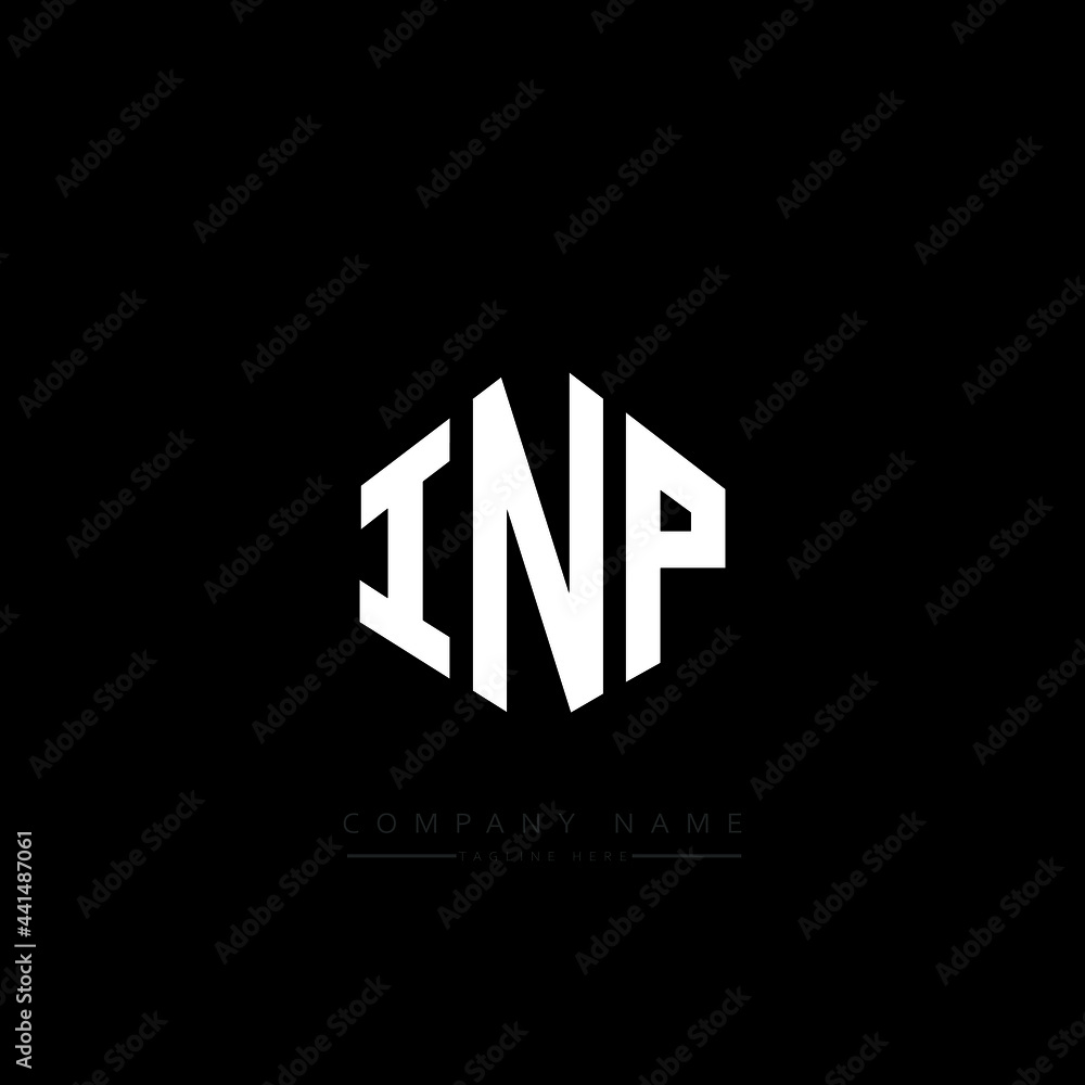 INP letter logo design with polygon shape. INP polygon logo monogram ...