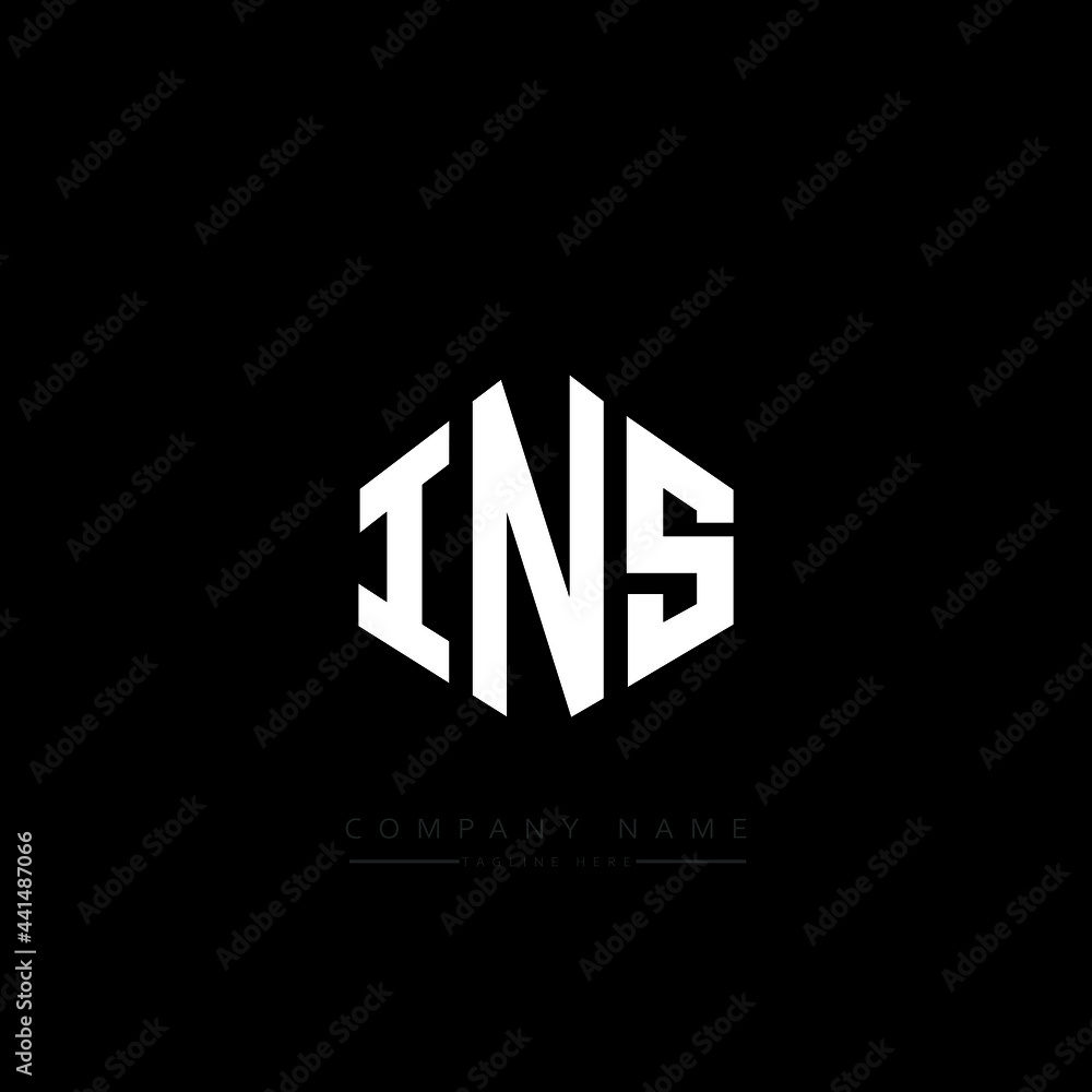INS letter logo design with polygon shape. INS polygon logo monogram ...