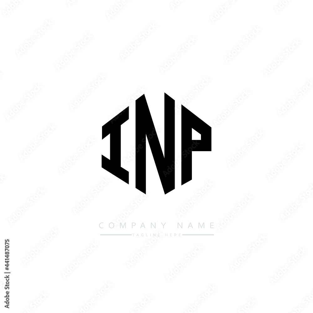 INP letter logo design with polygon shape. INP polygon logo monogram ...