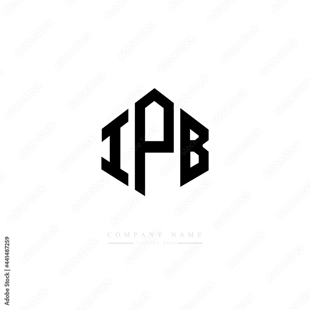 IPB letter logo design with polygon shape. IPB polygon logo monogram ...