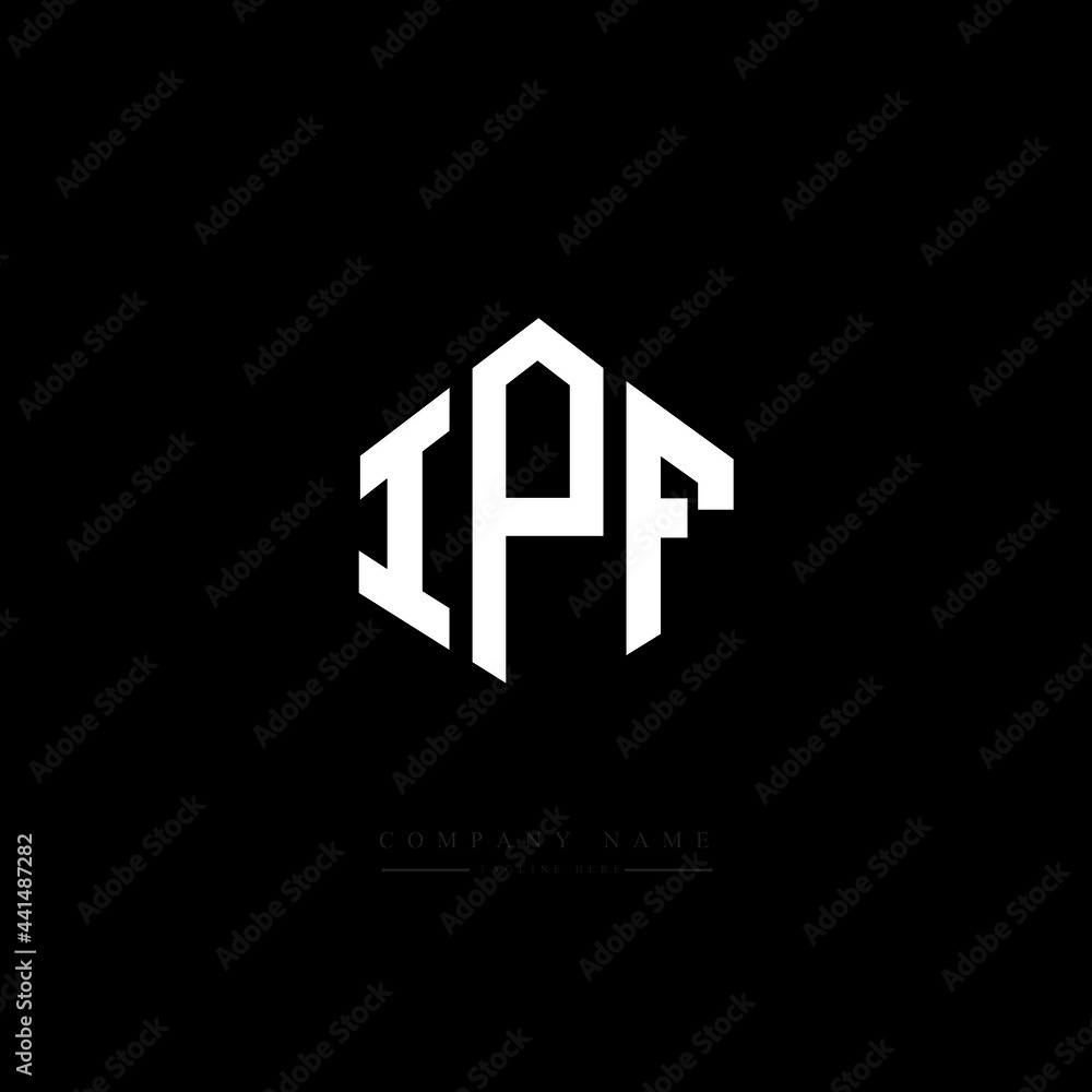 IPF letter logo design with polygon shape. IPF polygon logo monogram ...