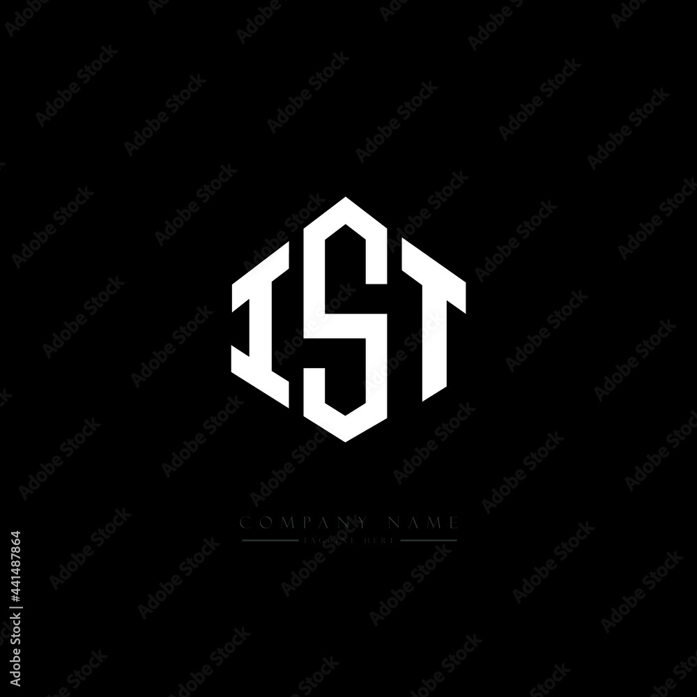 IST letter logo design with polygon shape. IST polygon logo monogram ...