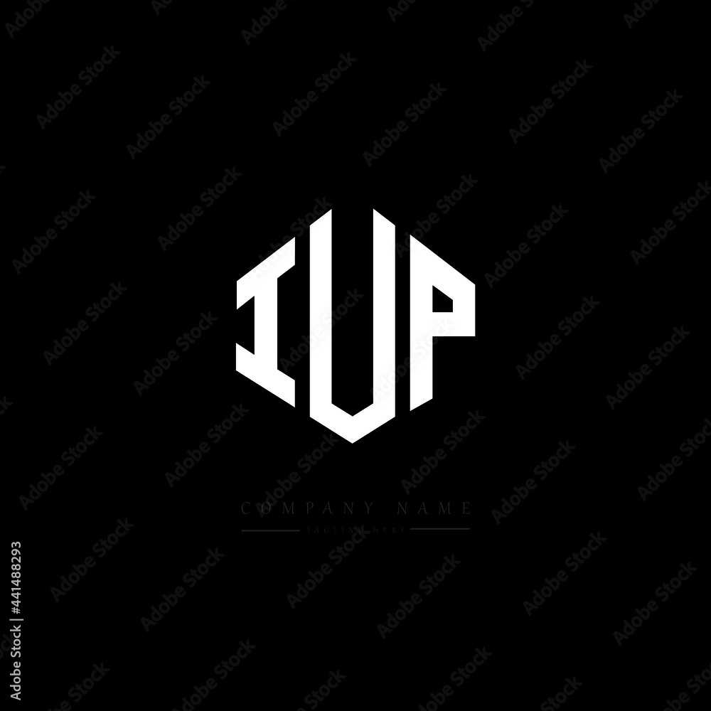 IUP letter logo design with polygon shape. IUP polygon logo monogram ...