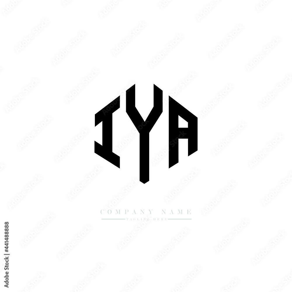 IYA letter logo design with polygon shape. IYA polygon logo monogram ...