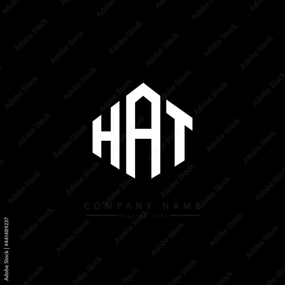 HAT letter logo design with polygon shape. HAT polygon logo monogram ...