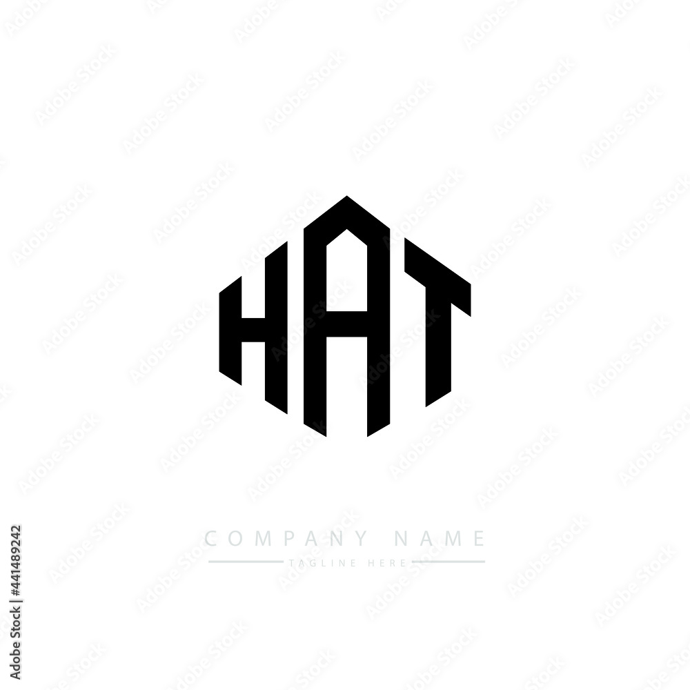HAT letter logo design with polygon shape. HAT polygon logo monogram ...