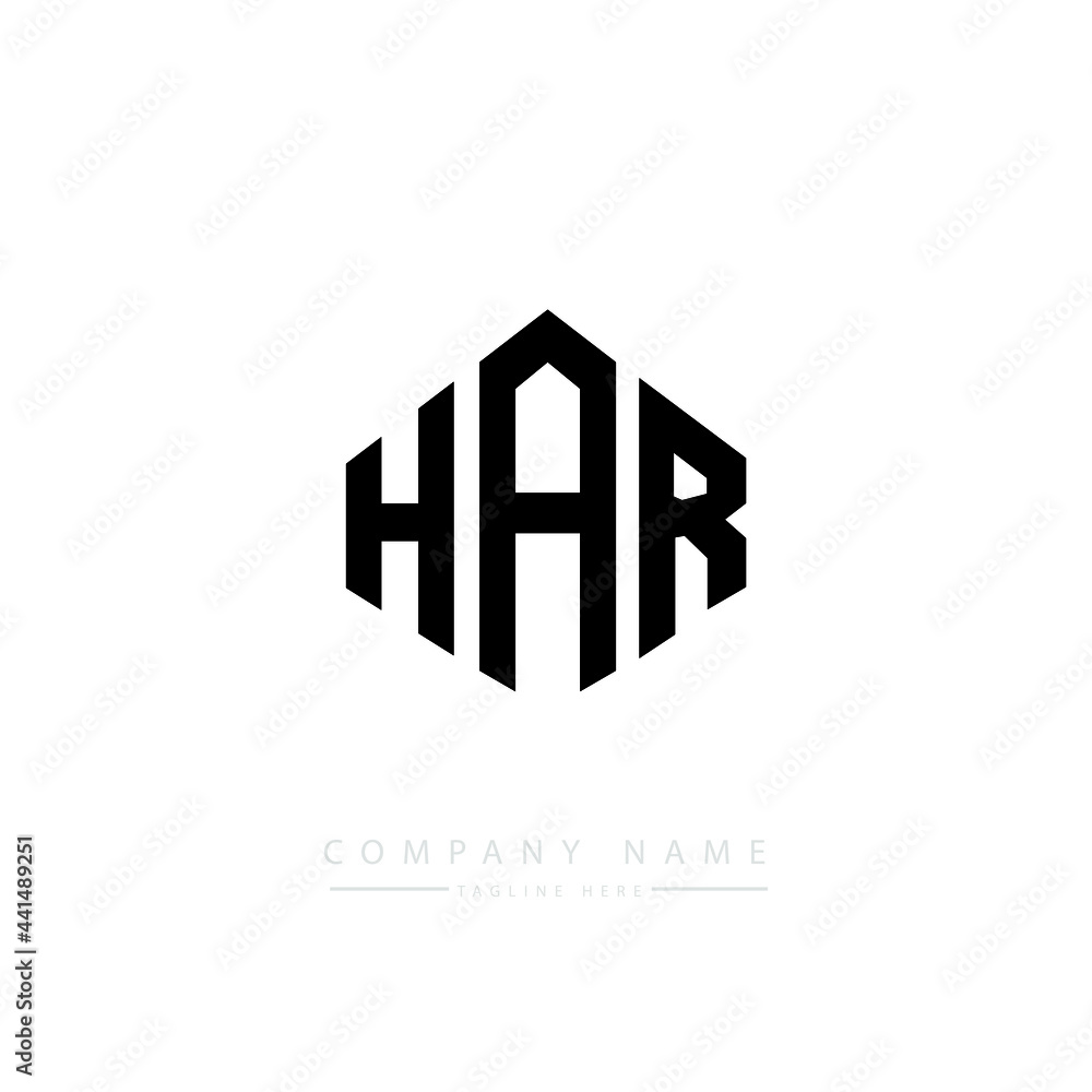 HAR letter logo design with polygon shape. HAR polygon logo monogram ...