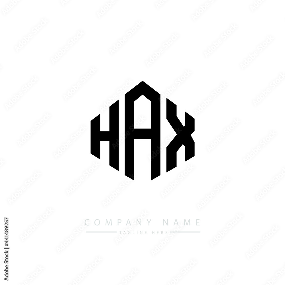 HAX letter logo design with polygon shape. HAX polygon logo monogram ...