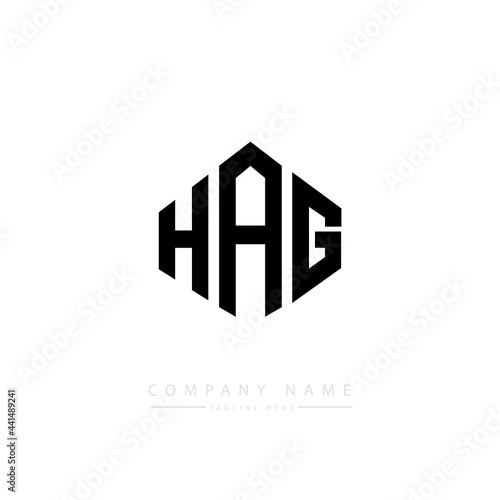 HAG letter logo design with polygon shape. HAG polygon logo monogram ...