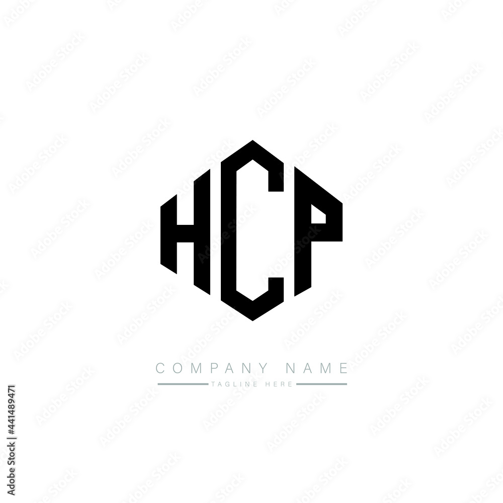 HCP letter logo design with polygon shape. HCP polygon logo monogram ...