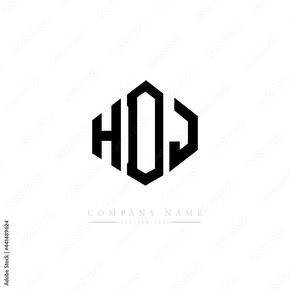 HDJ letter logo design with polygon shape. HDJ polygon logo monogram ...