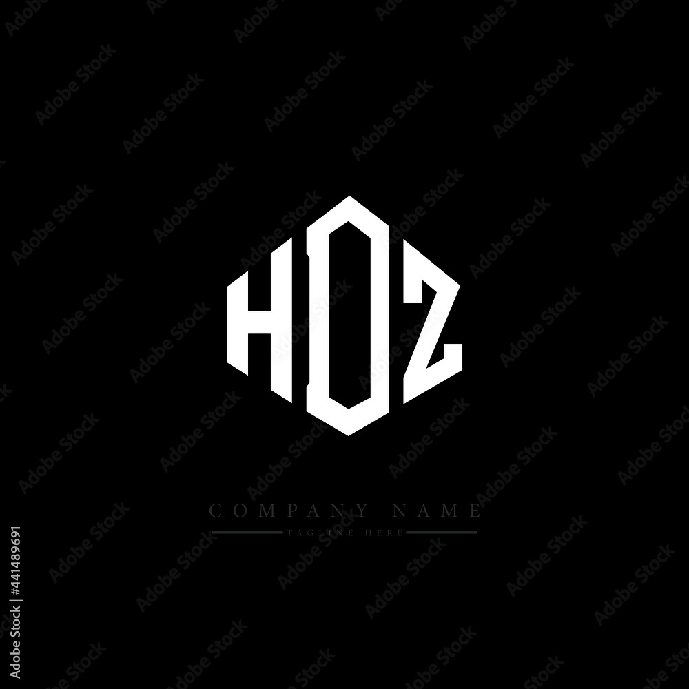 HDZ letter logo design with polygon shape. HDZ polygon logo monogram ...
