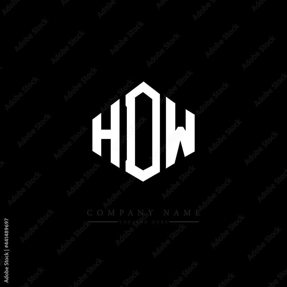 HDW letter logo design with polygon shape. HDW polygon logo monogram ...